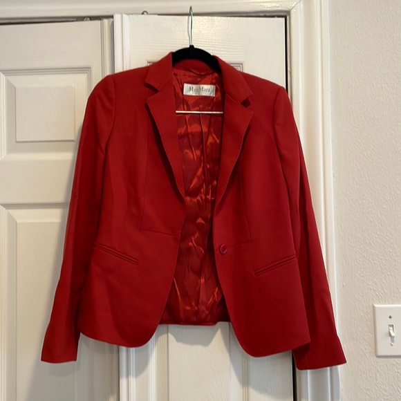 MaxMara | Jackets & Coats | Maxmara Red Blazer | Poshmark